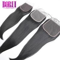 China Natural Hairline Human Hair Lace Closure Preplucked Virgin Straight Style 5x5 6x6 for sale