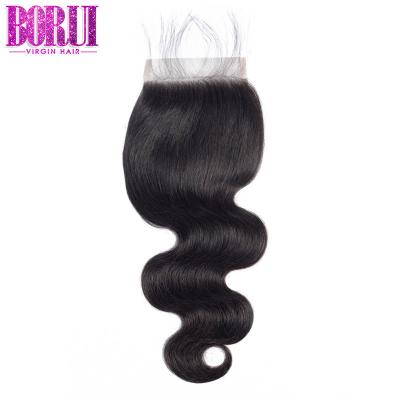 China Transparent Lace Human Hair Lace Closure Pre Plucked With Baby Hair All Color for sale