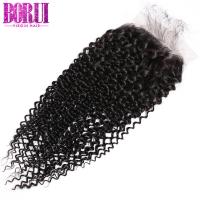China Free Part Human Hair Lace Closure Deep Curly With Baby Hair Length 8-24 for sale