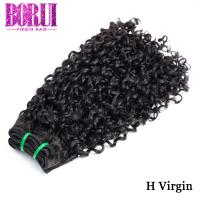 China Super Double Drawn Human Hair Funmi Pixie Curl Hair Bundles Water Wave Natural Color for sale