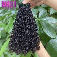China Super Double Drawn Human Hair Funmi Pixie Curl Hair Bundles Water Wave Natural Color for sale