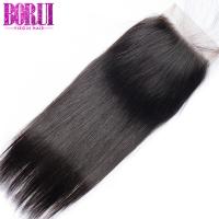China Natrual Parting Brazilian Human Hair , Straight Lace Closure With Baby Hair for sale