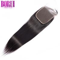 China Natrual Parting Brazilian Human Hair , Straight Lace Closure With Baby Hair for sale