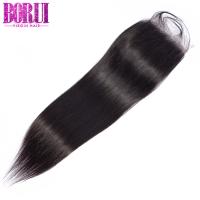 China Natrual Parting Brazilian Human Hair , Straight Lace Closure With Baby Hair for sale