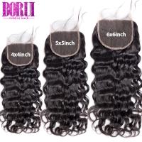 China Eco Friendly Human Hair Lace Closure Natrual Parting Water Wave All Color for sale