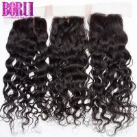 China Brazilian Human Hair Lace Closure Free Part Water Wave With Baby Hair HD Lace for sale