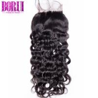 China Brazilian Human Hair Lace Closure Free Part Water Wave With Baby Hair HD Lace for sale