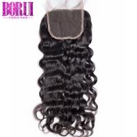 China Brazilian Human Hair Lace Closure Free Part Water Wave With Baby Hair HD Lace for sale