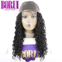 China Deep Wave Lace Closure Custom Lace Wigs 100% Unprocessed Indian Virgin Curly for sale