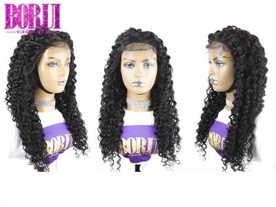 China Deep Wave Lace Closure Custom Lace Wigs 100% Unprocessed Indian Virgin Curly for sale