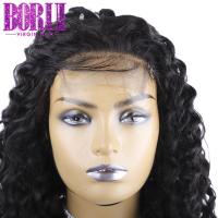China Deep Wave Lace Closure Custom Lace Wigs 100% Unprocessed Indian Virgin Curly for sale