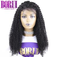 China 300-350g Custom Lace Wigs Pre Plucked Kinky Curly Soft Smooth Full Density Transparent Lace for sale