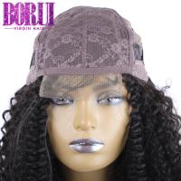 China 300-350g Custom Lace Wigs Pre Plucked Kinky Curly Soft Smooth Full Density Transparent Lace for sale