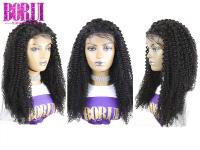 China Indian Human Hair , Custom Kinky Curly Lace Closure Wig With Baby Hair 250% Density for sale