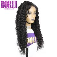 China Handmade Indian Curly Human Hair Lace Closure Wig Water Wave Pre-plucked for sale
