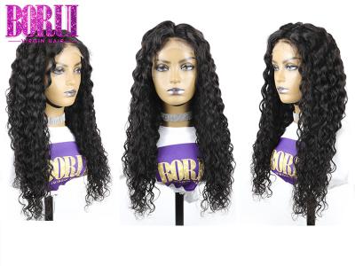 China Pre Plucked Custom Lace Wigs Water Wave Lace Closure Wig With Baby Hair 250% Density for sale