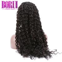 China Breathable 360 Lace Frontal Wig Brazilian Human Hair Deep Curly Durable Swiss Lace for sale