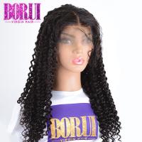 China Unprocessed Pre Plucked Cuticle Aligned Hair , 360 Human Lace Wig Virgin Deep Curly for sale