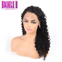 China Deep Curly 360 Lace Frontal Wig Peruvian Human Hair 10A Grade No Shedding for sale