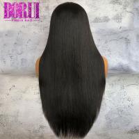 China Silk Straight 360 Lace Frontal Wig Raw Brazilian Human Hair Elastic Net At Back for sale