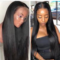 China Silk Straight 360 Lace Frontal Wig Raw Brazilian Human Hair Elastic Net At Back for sale