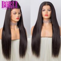 China Silk Straight 360 Lace Frontal Wig Raw Brazilian Human Hair Elastic Net At Back for sale