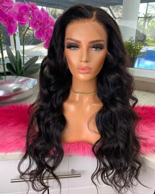 China Loose Wave 360 Lace Frontal Wig Peruvian Untreated Pre Plucked Cuticle Aligned for sale