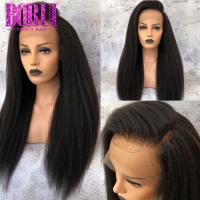 China 100% Virgin 360 Lace Frontal Wig Brazilian Yaki Straight Natural Black for sale