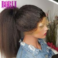 China 100% Virgin 360 Lace Frontal Wig Brazilian Yaki Straight Natural Black for sale