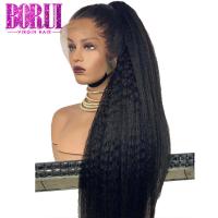 China 100% Virgin 360 Lace Frontal Wig Brazilian Yaki Straight Natural Black for sale