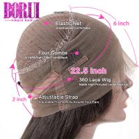 China Ponytail Swiss 360 Lace Frontal Wig Peuviarn Virgin Straight Wave Double Drawn Weft for sale