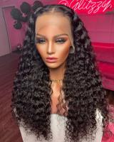 China Brazilian Water Wave 360 Lace Frontal Wig Pre Plucked With Baby Hair All Colors for sale