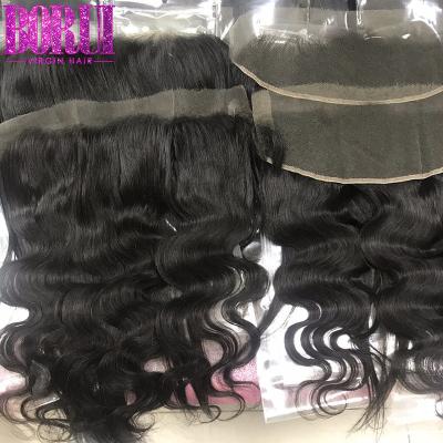 China No Tangling HD Lace Closure 13x4 Straight Wave Indian Virgin Hair Natural Color for sale