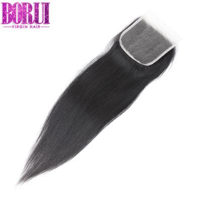China Peruvian 4x4 HD Lace Closure Straight Wave Customized Color OEM OEM Available for sale