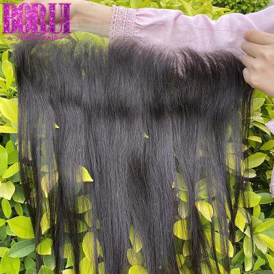 China Malaysian Body Wave Straight Hair Unprocessed Natural Color 13x4 HD No Shedding for sale
