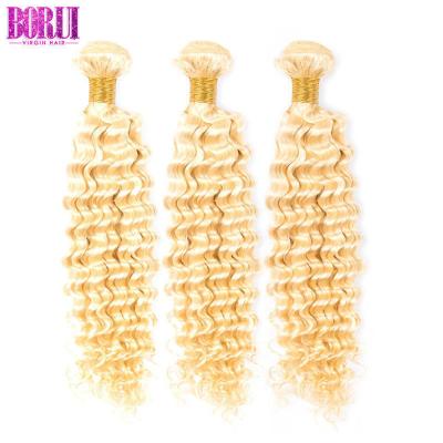 China 10A 613 Blonde Deep Curly Hair , 13 By 4 Lace Frontal No Tangling Healthy Hair End for sale