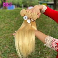China 613 Straigth Blonde Raw Colored Hair Extension Human Hair Blond Hair Bundles for sale