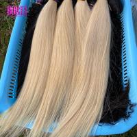 China Dyed Bleached 195g 313 Blonde Human Hair Extensions for sale