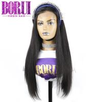 China 100% Virgin Human Hair 12-30 Inch Swiss Lace Closure Wig Straight 250% Density for sale