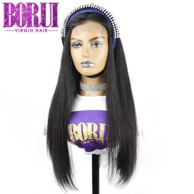 China 100% Virgin Human Hair 12-30 Inch Swiss Lace Closure Wig Straight 250% Density for sale