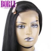 China 100% Virgin Human Hair 12-30 Inch Swiss Lace Closure Wig Straight 250% Density for sale