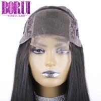 China 100% Virgin Human Hair 12-30 Inch Swiss Lace Closure Wig Straight 250% Density for sale