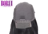 China 150% Density Human Hair Short Straight Frontal Wig Human Hair Black Color for sale