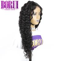 China 100% Virgin Human Hair 12-30 Inch Swiss Lace Closure Wig Water Wave 250% Density for sale