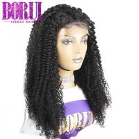China Brazilian Unprocessed Human Hair 4 by 4 Kinky Curly Closure Wigs For Black Women for sale