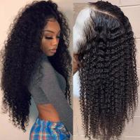 China Brazilian Unprocessed Human Hair 4 by 4 Kinky Curly Closure Wigs For Black Women for sale