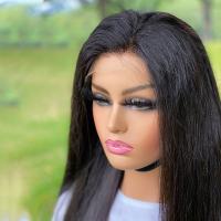 China 100% Indian Human Hair Straight HD Lace 13*4 Frontal Wigs for sale