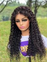 China HD Transparent Lace Frontal Wig Deep Wave 13x4 Human Hair Preplucked Remy for sale