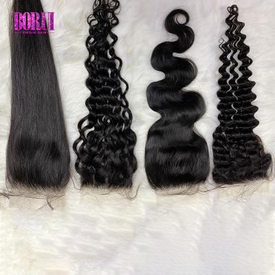 China HD Human Hair 4*4 Lace Closure Body Wave Swiss Lace Closure 16-22 Inch for sale