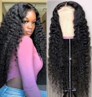 China 10A Grade Invisible HD Lace Closure 5x5 Deep Wave Lace Frontal Wig for sale